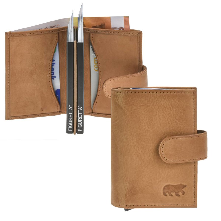 Bear Design Karten Portemonnaie Leder 8x10cm für 12 Karten ERIC ...